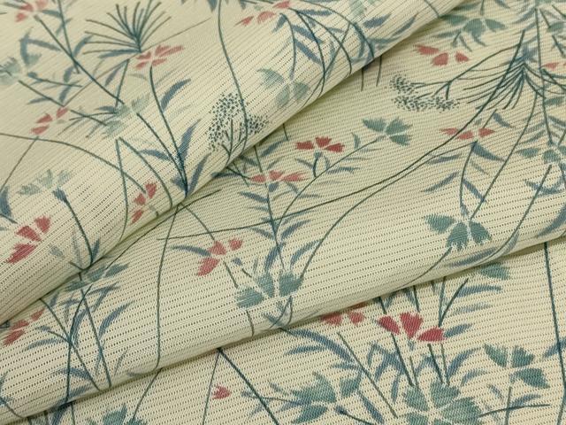 平和屋着物＊夏物　小紋　絽　草花文　正絹　逸品　AABD6636jd