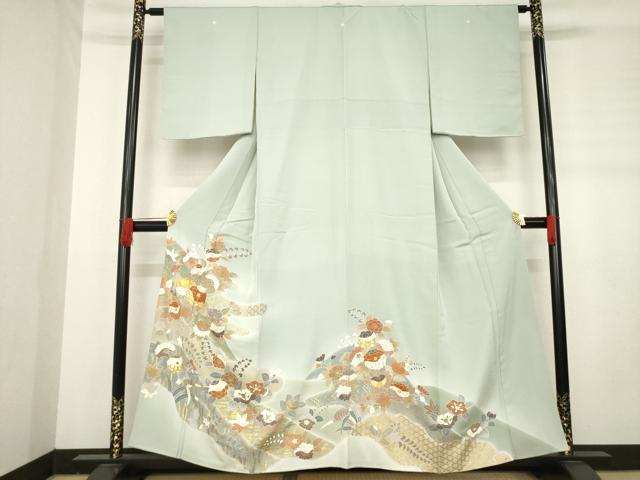平和屋着物●創業460年・千總　色留袖　駒刺繍　舞花文　暈し染め　金彩　正絹　逸品　AABD6653ck