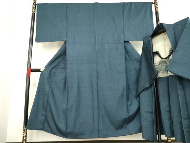 平和屋着物●男性　お召　アンサンブル　亀甲文　正絹　逸品　AABD6692ck