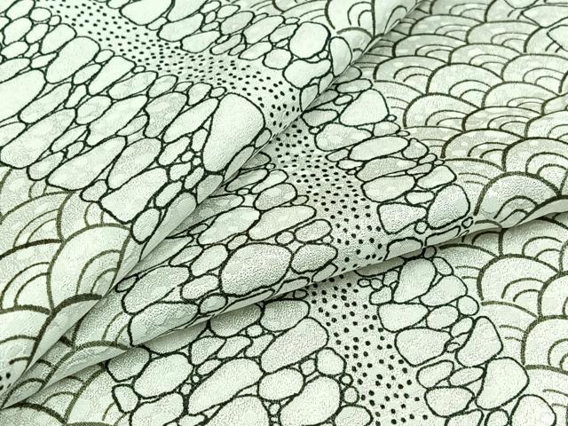 平和屋着物▽小紋　単衣　青海波間道　洗える着物　AABD6980jh