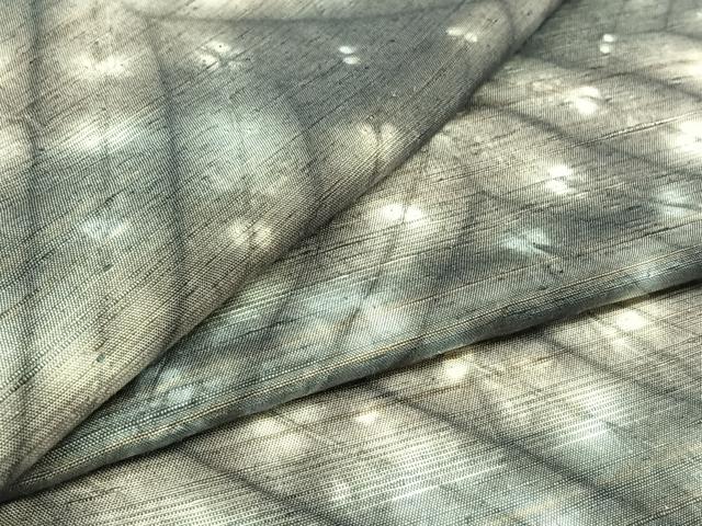 平和屋着物▽菅原工房　菅原結作　漢方染紬　単衣　絞り　霞文　正絹　逸品　AABD6984jh