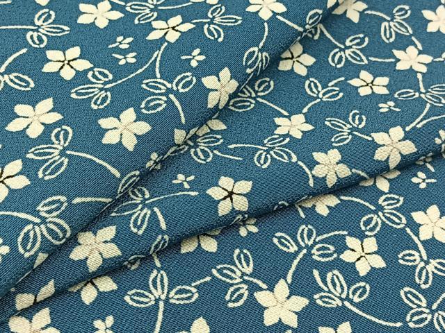 平和屋着物▽上質な小紋　単衣　草花文　正絹　逸品　AABD6997jh