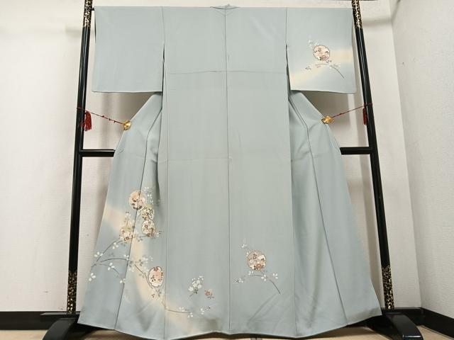 平和屋着物●訪問着　雪輪花文　暈し染め　正絹　逸品　AABD7004ph