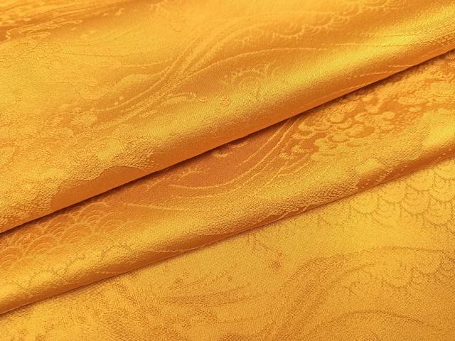 平和屋着物●上質な色無地　立波青海波地紋　狐色　正絹　逸品　AABD7039ph