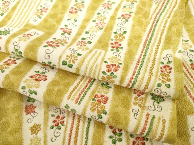 平和屋着物●上質な小紋　短冊花文　正絹　逸品　AABD7374ck