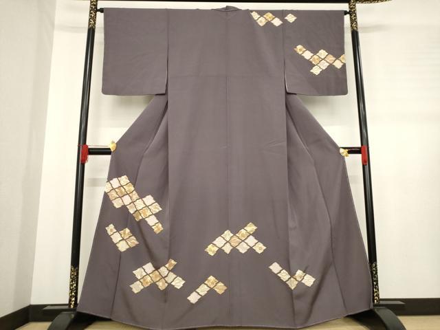 平和屋着物●訪問着　駒刺繍　松皮菱花文　金彩　ますいわ屋扱い　正絹　逸品　未使用　AABD7387ck