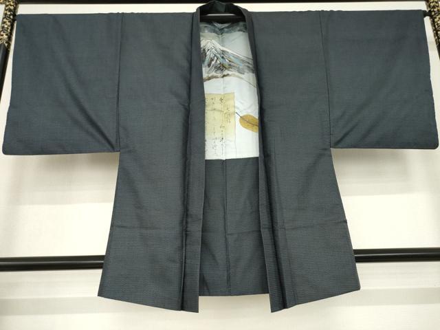 平和屋着物●男性　本場大島紬　羽織　100亀甲　総詰め　正絹　逸品　AABD7398ck