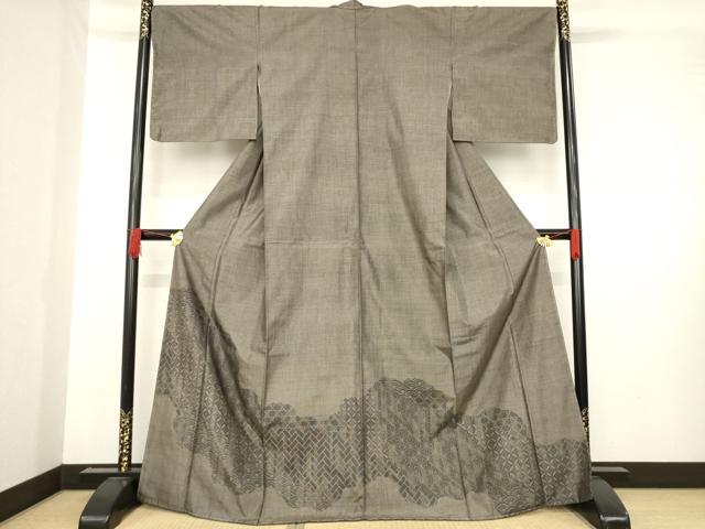 平和屋着物●本場大島紬　訪問着　カタス9マルキ　道長吉祥文　正絹　逸品　未使用　AABD7409ck