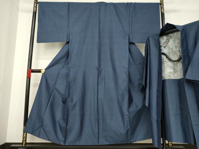 平和屋着物●男性　紬　アンサンブル　亀甲絣　正絹　逸品　AABD7420ck