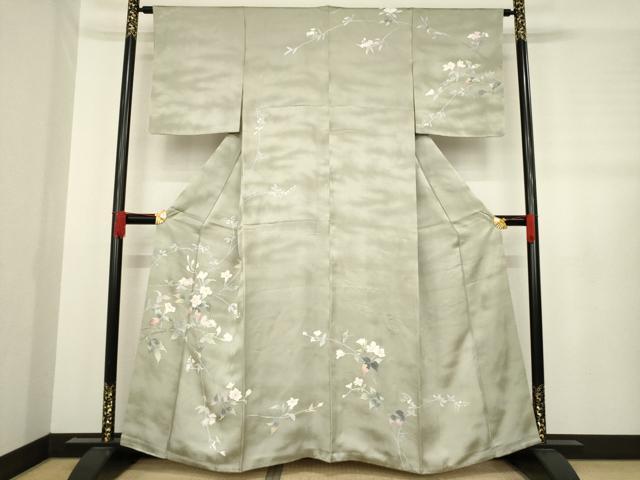 平和屋着物●訪問着　友禅　枝花文　正絹　逸品　AABD7429ck