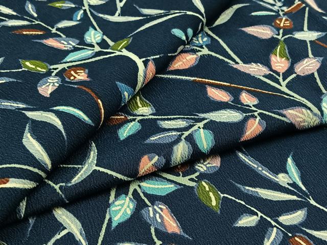 平和屋着物▽小紋　単衣　草花文　洗える着物　AABD7492jh