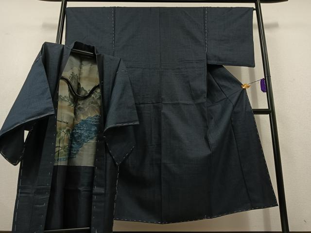 平和屋着物▽男性　小紋　単衣　アンサンブル　100亀甲　総詰め　AABD7509jh