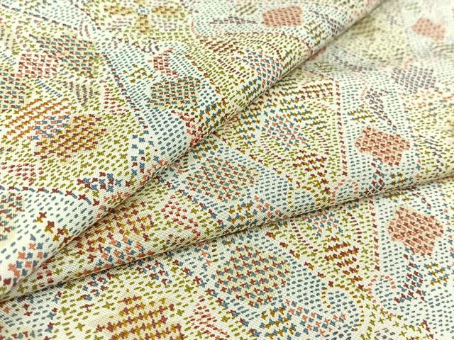 平和屋着物▽本場染大島紬　単衣　花菱文　正絹　逸品　AABD7519jh