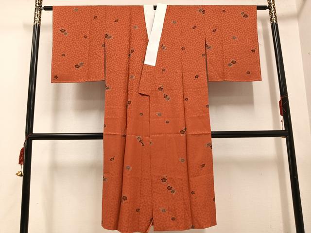 平和屋着物●長襦袢　無双仕立て　舞花文　金彩　正絹　逸品　AABD7540ph