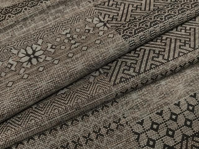 平和屋着物●本場大島紬　カタス9マルキ　吉祥花文　正絹　逸品　AABD7541ph