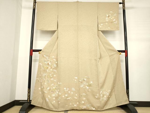 平和屋着物●訪問着　友禅　吉祥花文　金彩　正絹　逸品　未使用　AABD7606ck