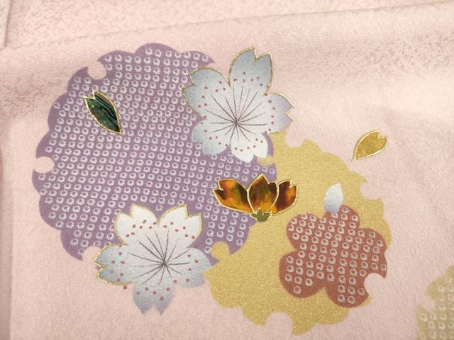 平和屋着物○螺鈿作家 藤本隆士 訪問着 雪輪花文 正絹 逸品 AABD7614ck