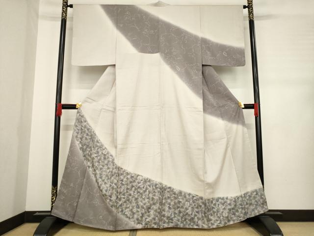 平和屋着物●訪問着　紬地　葉尽くし　正絹　逸品　未使用　AABD7629ck