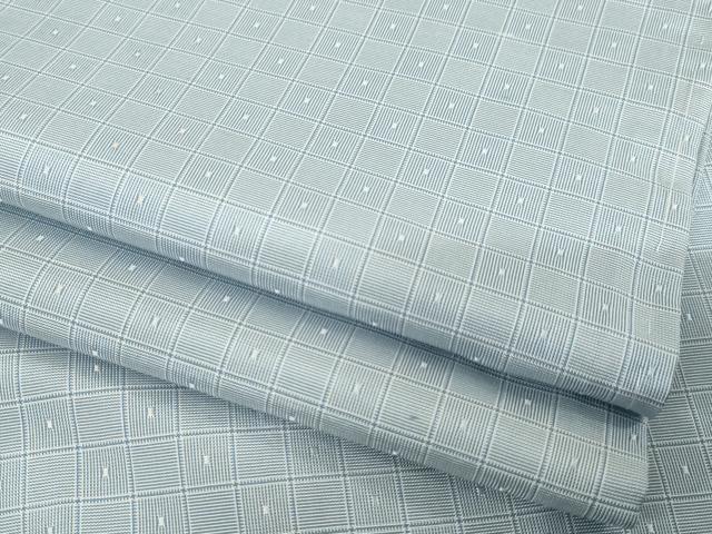 平和屋着物●花織　紬　格子　正絹　逸品　AABD7631ck