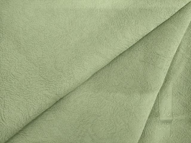 平和屋着物●上質な色無地　寿光織　吉祥地紋　柳茶色　正絹　逸品　AABD7637ck