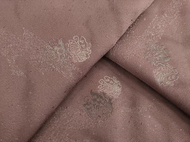 平和屋着物●上質な小紋　蝶　寿光織　銀糸　正絹　逸品　未使用　AABD7647ck