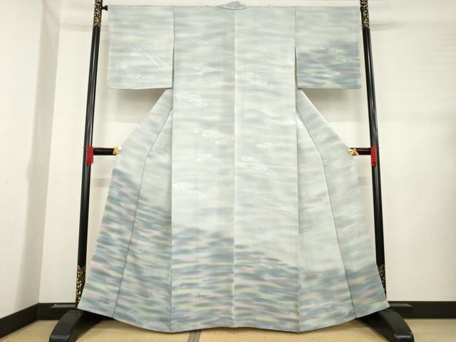 平和屋着物●訪問着　雲重ね地紋　暈し染め　正絹　逸品　AABD7653ck