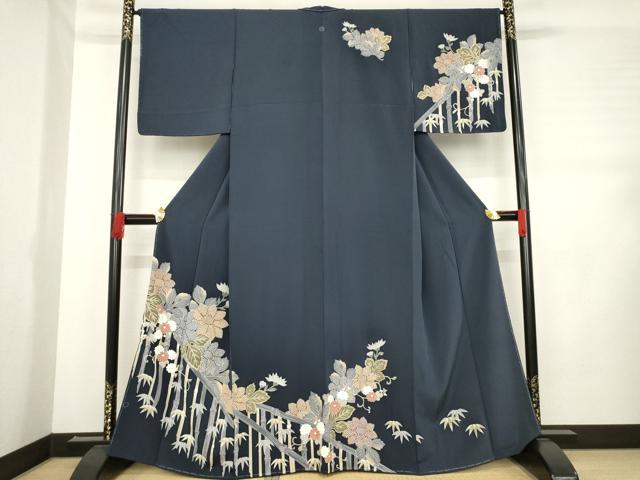 平和屋着物●訪問着　友禅　草花文　正絹　逸品　AABD7661ck