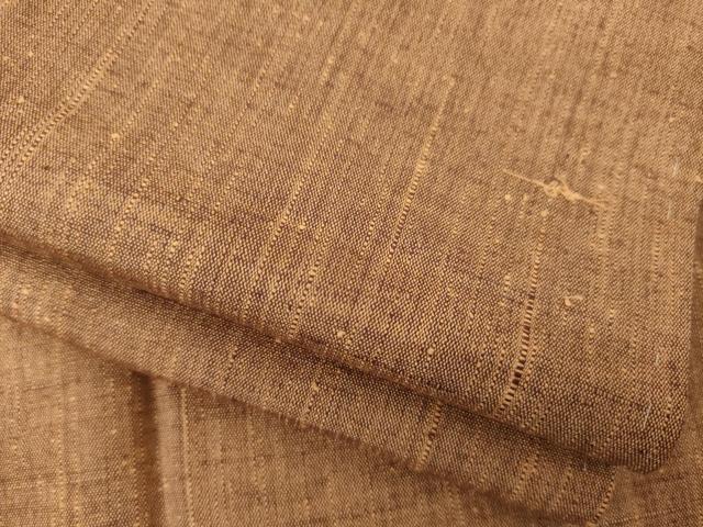 平和屋着物●上質な紬　霞文　胡桃色　ロング丈　正絹　逸品　AABD7668ck