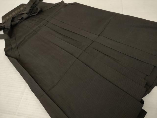 平和屋着物●男性　馬乗り袴　縞　正絹　逸品　AABD7669ck
