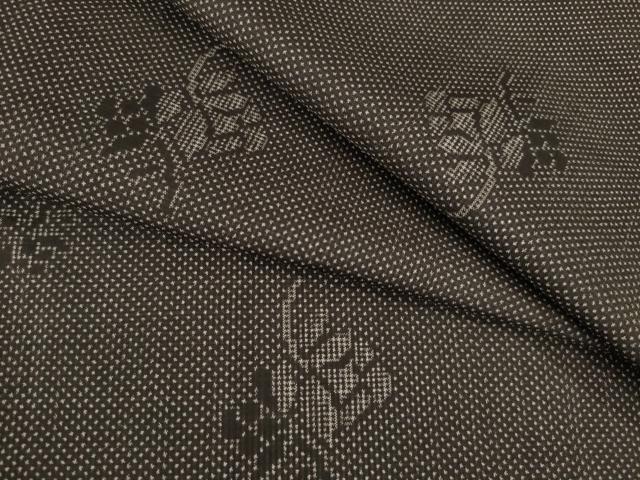 平和屋着物●本場大島紬　一元絣　舞花文　正絹　逸品　AABD7672ck