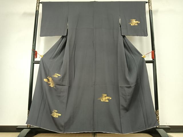 平和屋着物●訪問着　竹屋町刺繍　草花文　金糸　金彩　正絹　逸品　AABD8528fy