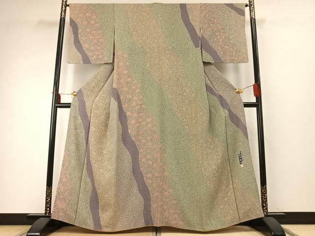 平和屋着物●東京染伝統工芸士　金田昇　訪問着　花唐草吉祥文　正絹　逸品　AABD8552fy