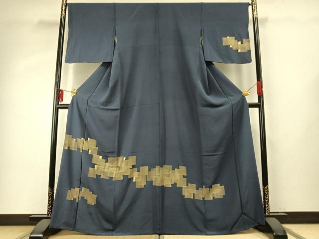 平和屋着物●訪問着　色紙重ね文　金糸　正絹　逸品　AABD8567fy