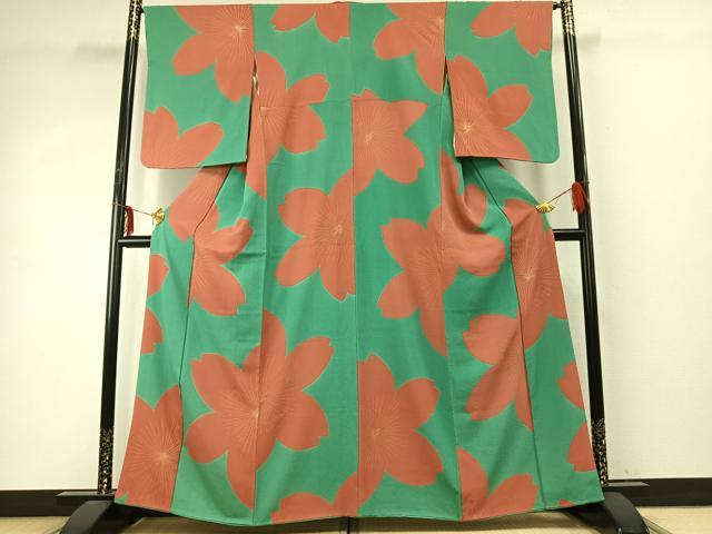 平和屋着物●上質な小紋　舞桜文　金彩　正絹　逸品　AABD8658fy