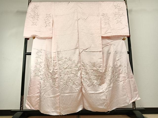 平和屋着物●長襦袢　絞り　舞鳥文　金彩　仮絵羽　正絹　逸品　未使用　AABD8683fy