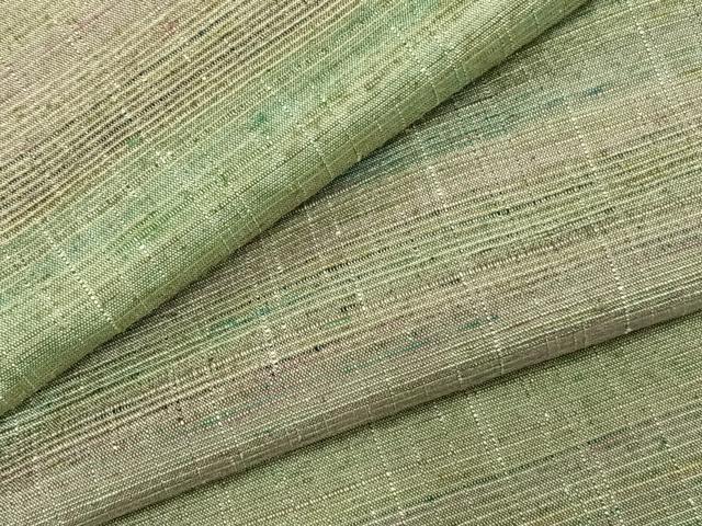 平和屋着物●紅花紬　米沢　横段文　正絹　逸品　AABD8693fy