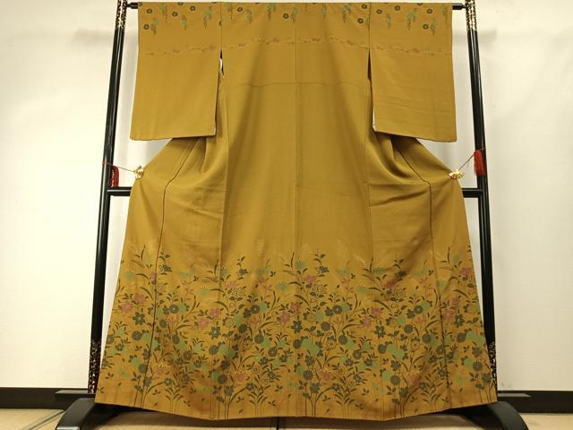 平和屋着物●訪問着　花蝶文　金彩　ますいわ屋扱い　正絹　逸品　AABD8712fy