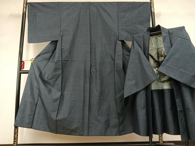 平和屋着物●男性　本場村山大島紬　アンサンブル　亀甲絣　正絹　逸品　AABD8725fy