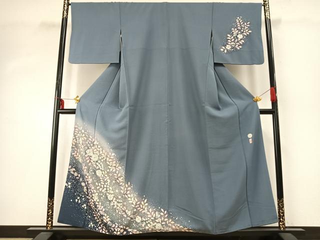 平和屋着物●越後十日町の一流染匠　桐屋・翠山工房　訪問着　絞り　辻が花　暈し染め　やまと誂製　正絹　逸品　AABD8758fy