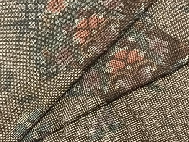 平和屋着物●本場大島紬　カタス9マルキ　色紙重ね花文　正絹　逸品　AABD8798fy