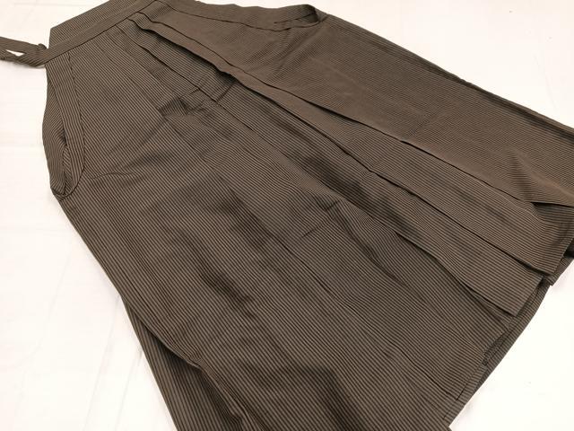 平和屋着物●男性　馬乗り袴　縞　正絹　逸品　AABD8822ph