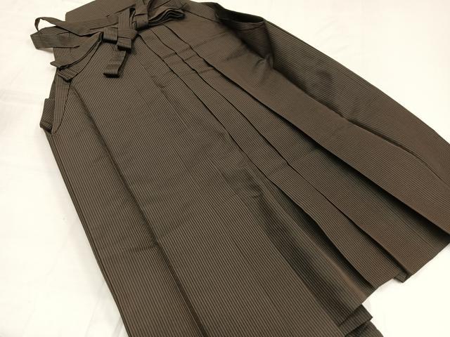 平和屋着物●男性　馬乗り袴　縞　正絹　逸品　AABD8823ph