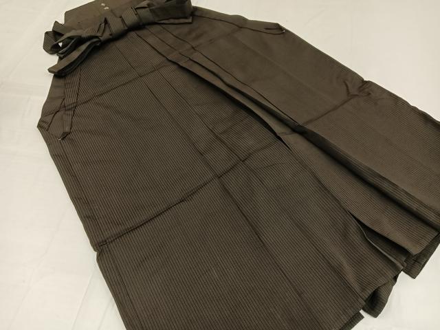 平和屋着物●男性　馬乗り袴　縞　正絹　逸品　AABD8824ph
