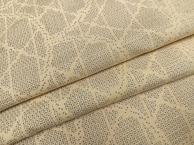 平和屋着物●結城紬　100亀甲　間道　正絹　逸品　AABD8825ph