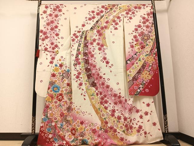 平和屋着物●豪華振袖　辻が花　絞り　暈し染め　金彩　やまと金ラベル　正絹　逸品　AABD8840ph