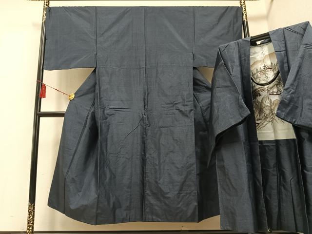 平和屋着物●男性　本場村山大島紬　アンサンブル　亀甲絣　正絹　逸品　AABD8858ph