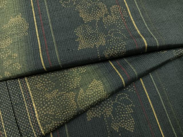 平和屋着物●上質な紬　蔦の葉間道　正絹　逸品　AABD8875ph