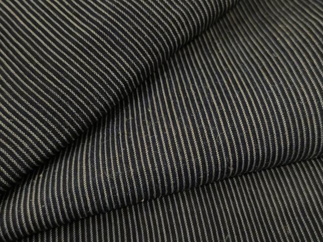 平和屋着物＊夏物　男性　石川県指定無形文化財　能登上布　本麻手織上布　縞　麻　逸品　AABD8908jd