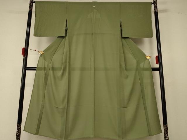 平和屋着物＊夏物　色無地　絽　梅松色　正絹　逸品　AABD8912jd