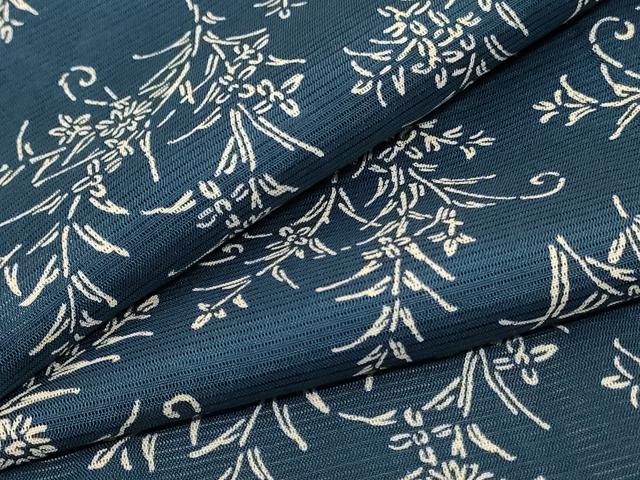 平和屋着物＊夏物　小紋　絽　草花文　正絹　逸品　AABD8919jd